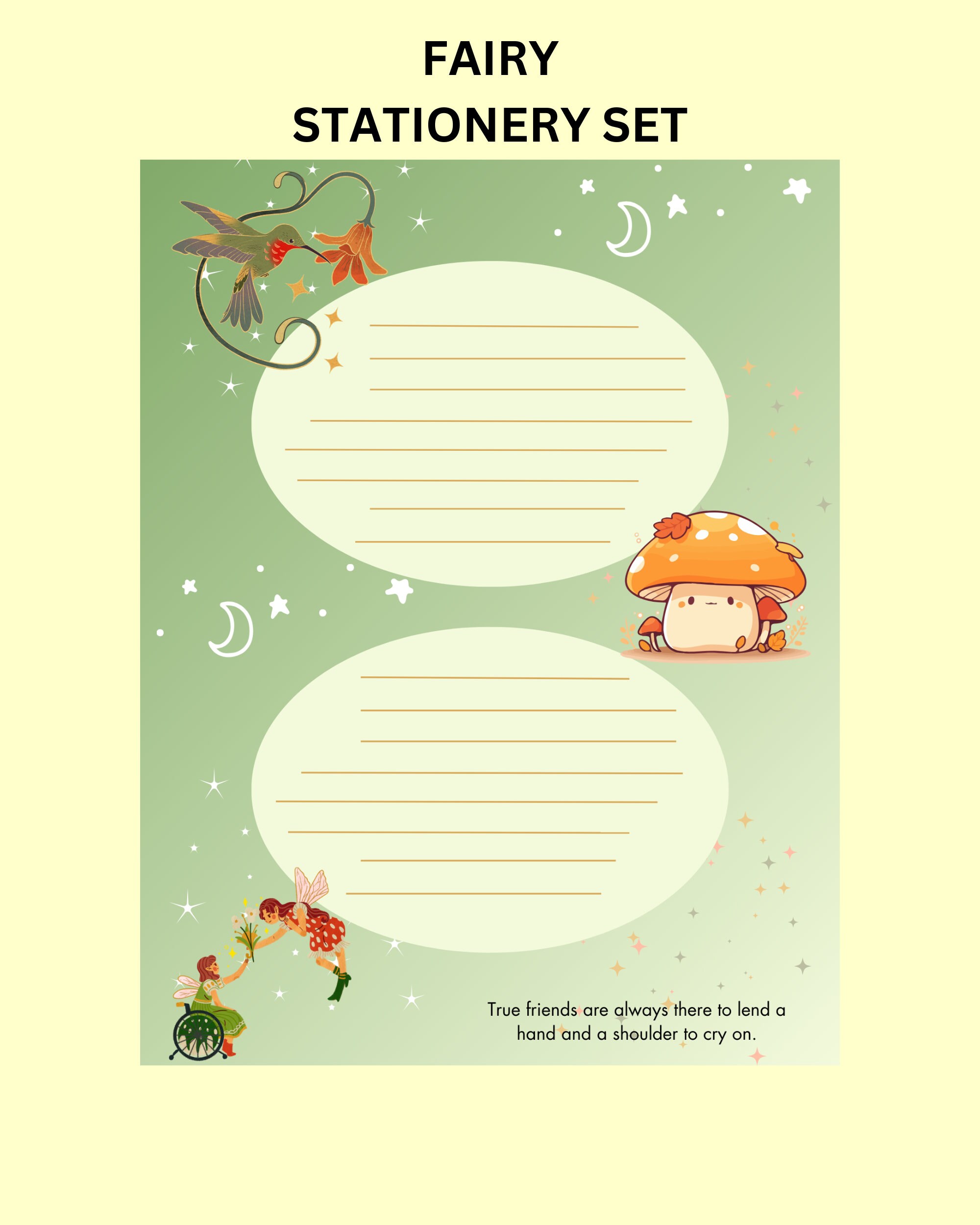 Fairy Inspired Stationery/printable Stationery/downloadable Stationery ...