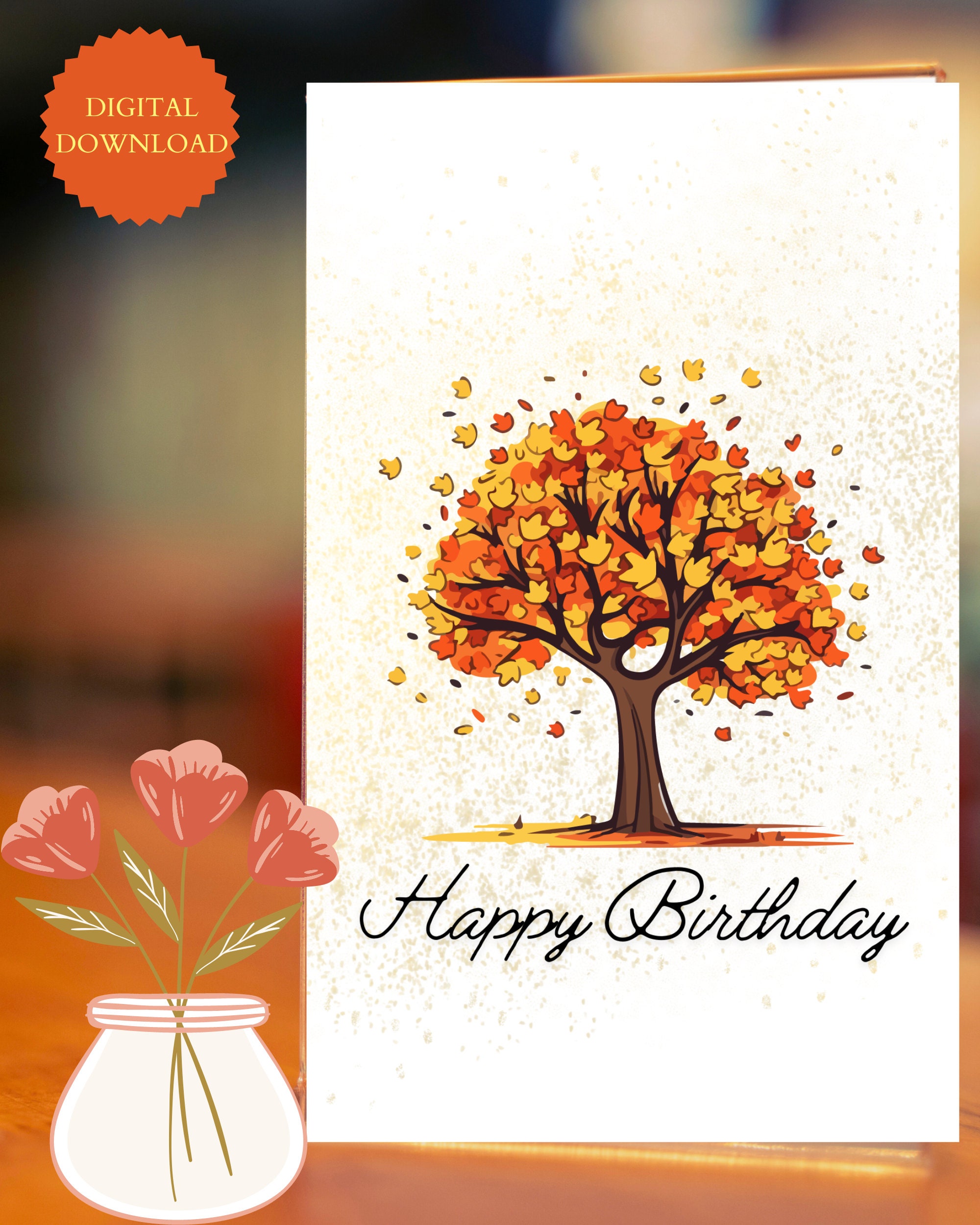 Tree-themed Birthday/unique Birthday Card/for Someone Special/birthday ...