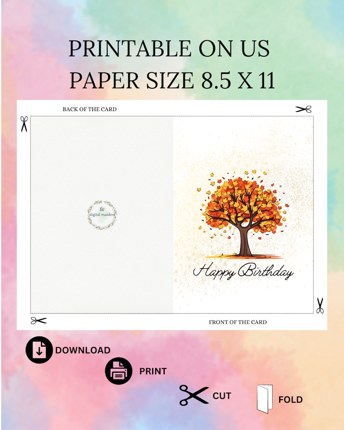Tree-themed Birthday/unique Birthday Card/for Someone Special/birthday ...
