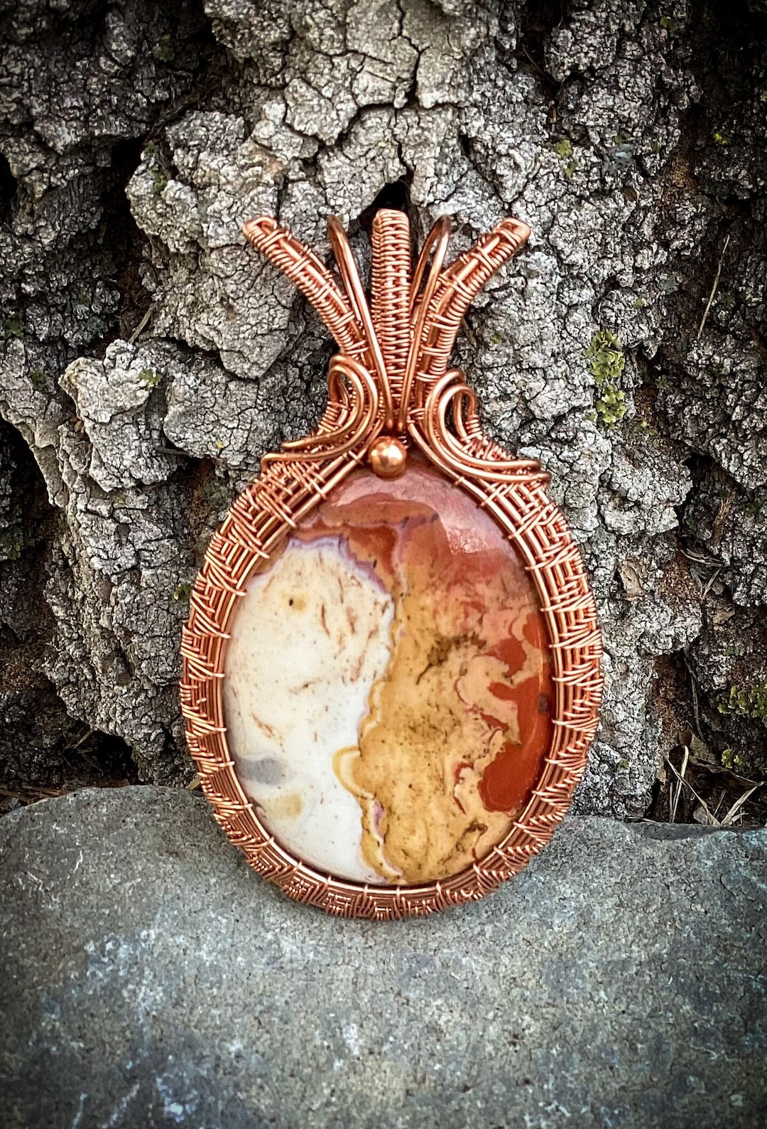 Fire and Earth Pendant - Etsy