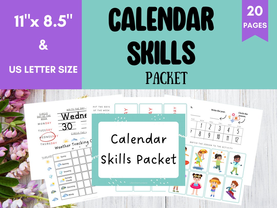 Calendar Skills Packet - Fun and Educational Printable for ...