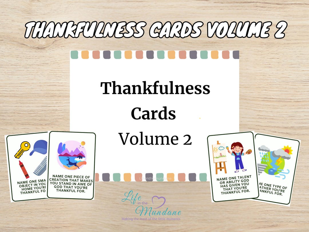 Thankfulness Cards Pack Volume 2 - Printable Activity Cards - Etsy