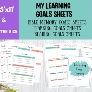 My Learning Goal Sheets - Etsy