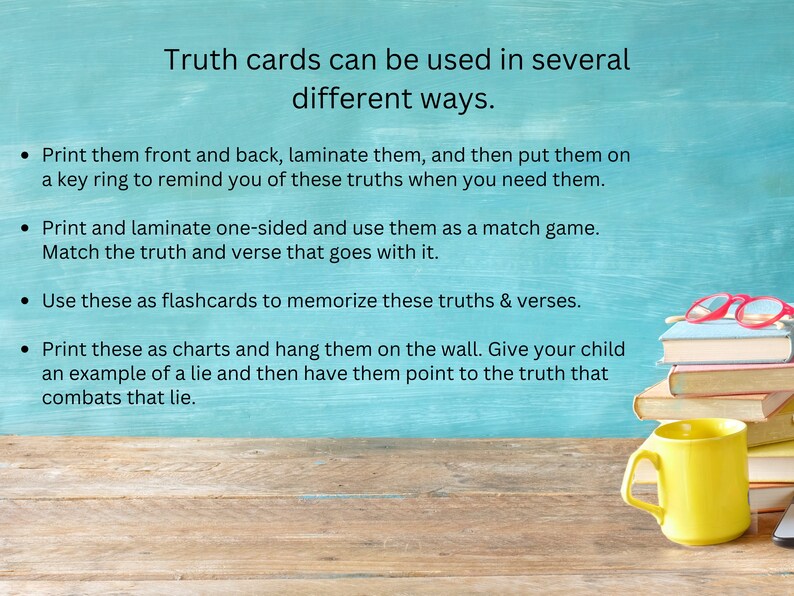 Biblical Truths for Kids on "temptations" - Printable Card Pack ...