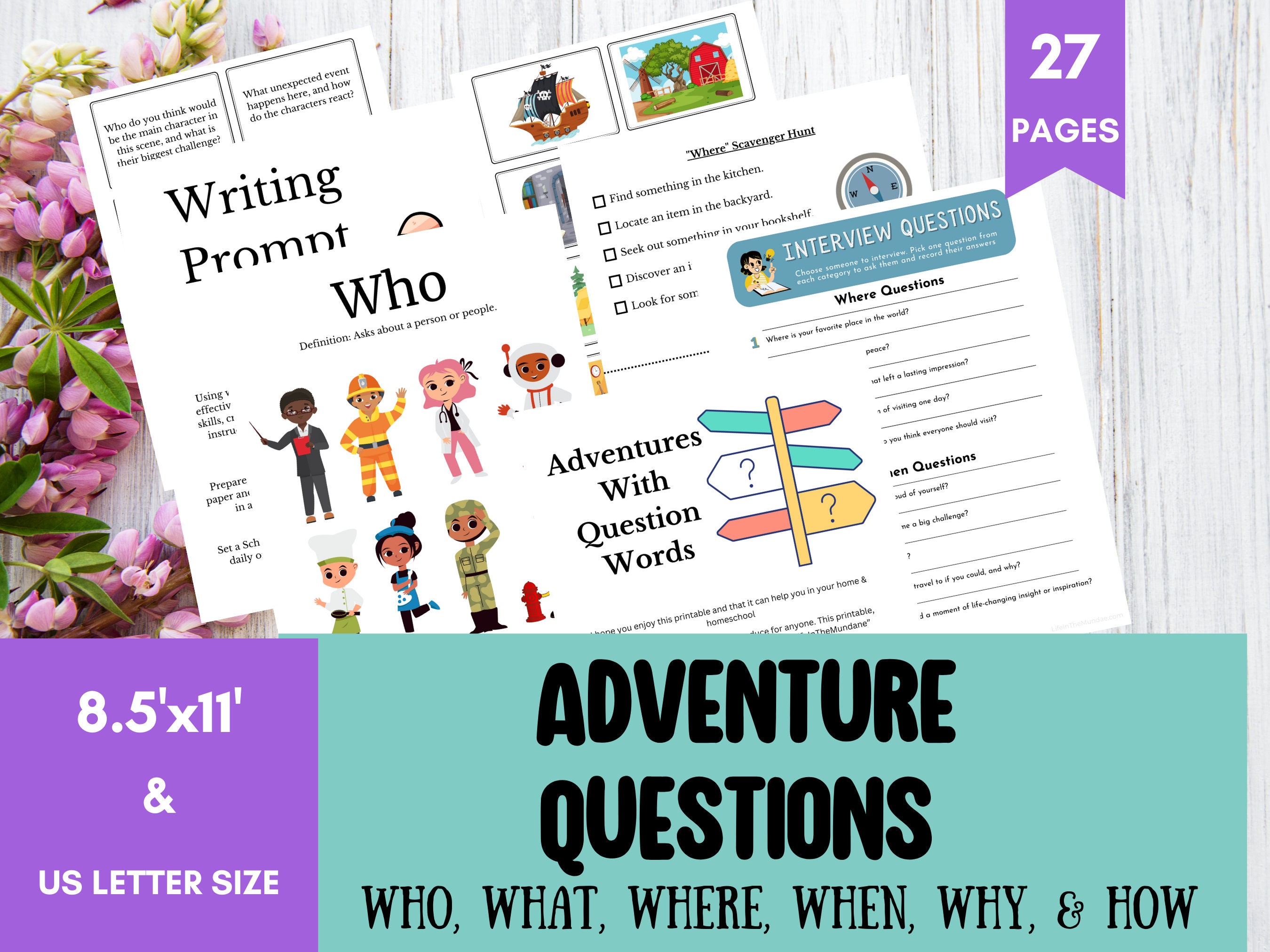 Adventures With Question Words: Who, What, Where, When, Why, & How - Etsy