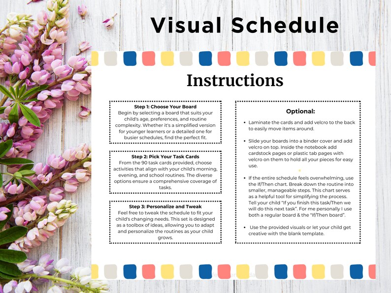 Homeschool Visual Schedule Set (coral & Blue) - Etsy