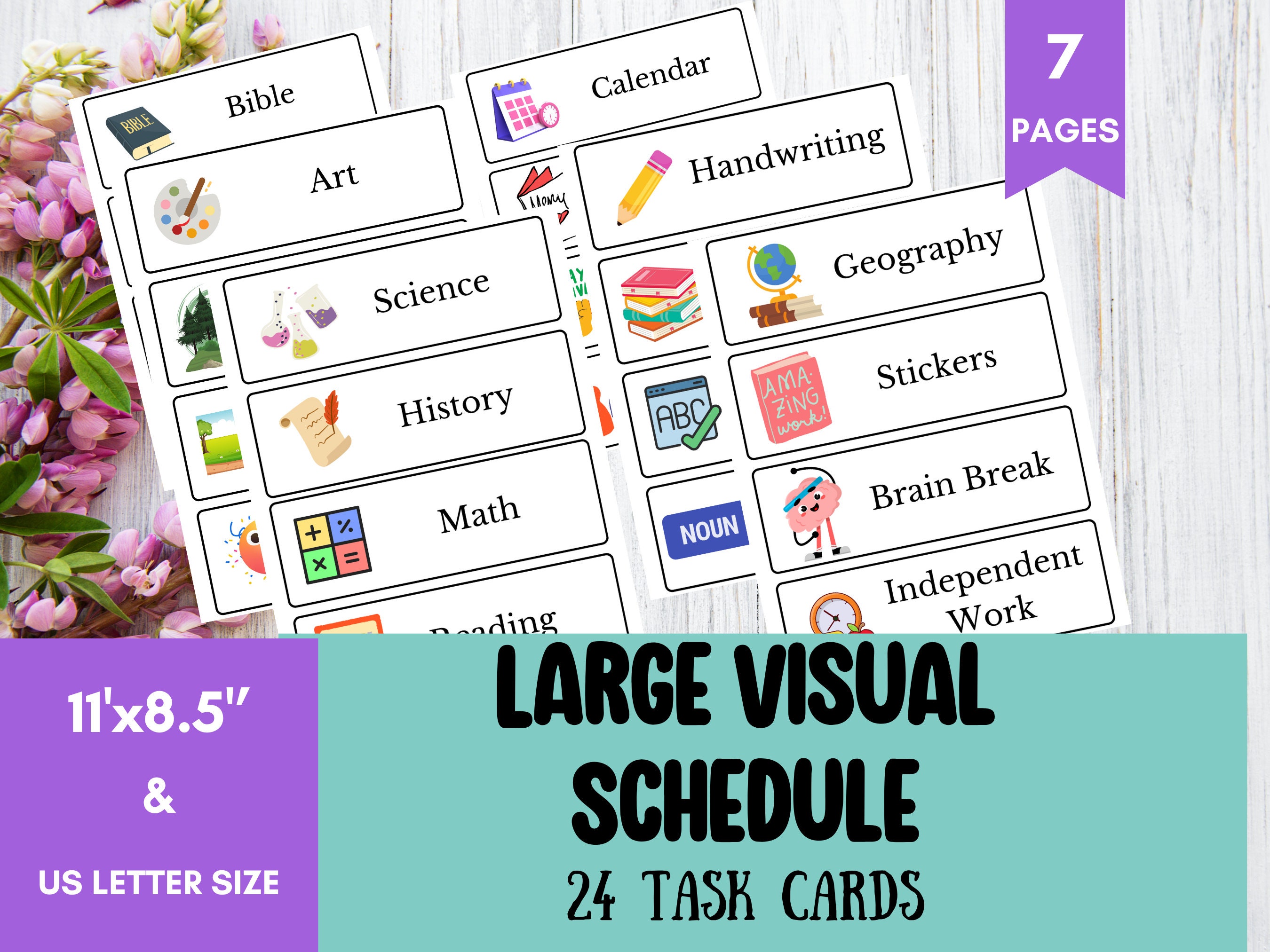 Homeschool Visual Schedule Pack- Large - Etsy