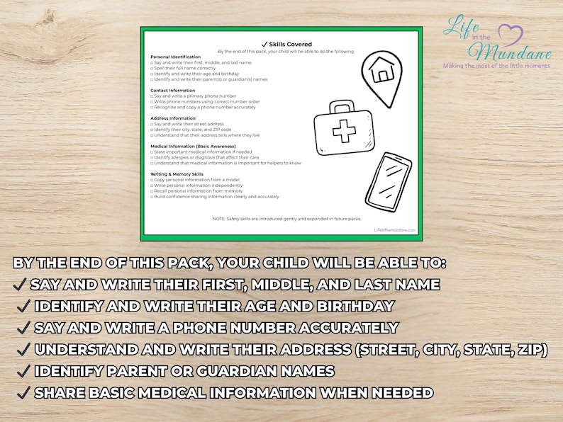 Everyday Life Skills Volume 1: Personal Information Pack - Etsy