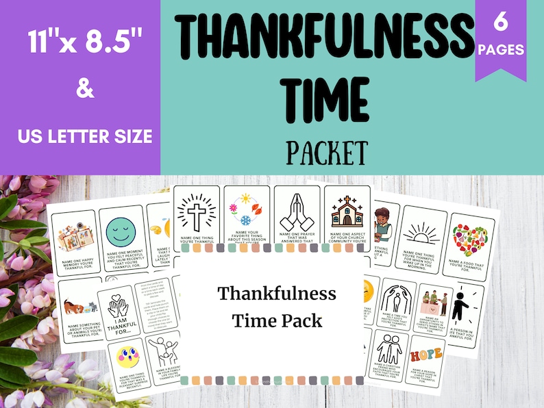Thankfulness Time Pack - Printable Activity Cards - Etsy