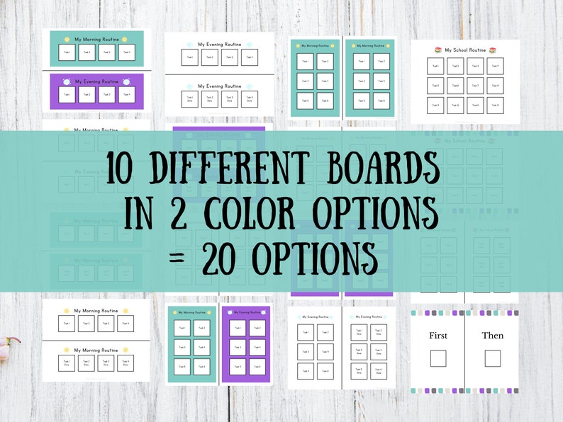 Homeschool Visual Schedule Set (purple & Aqua) - Etsy