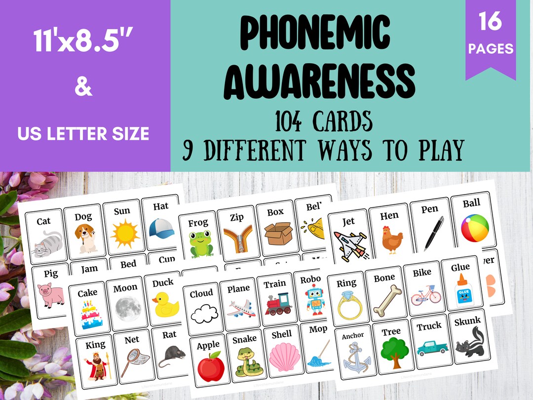Phonemic Awareness Flashcards - Engage and Learn Through Play (104 ...