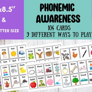 Phonemic Awareness Flashcards - Engage and Learn Through Play (104 ...