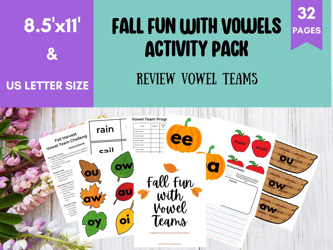 Fall Fun With Vowels Activity Pack - Etsy