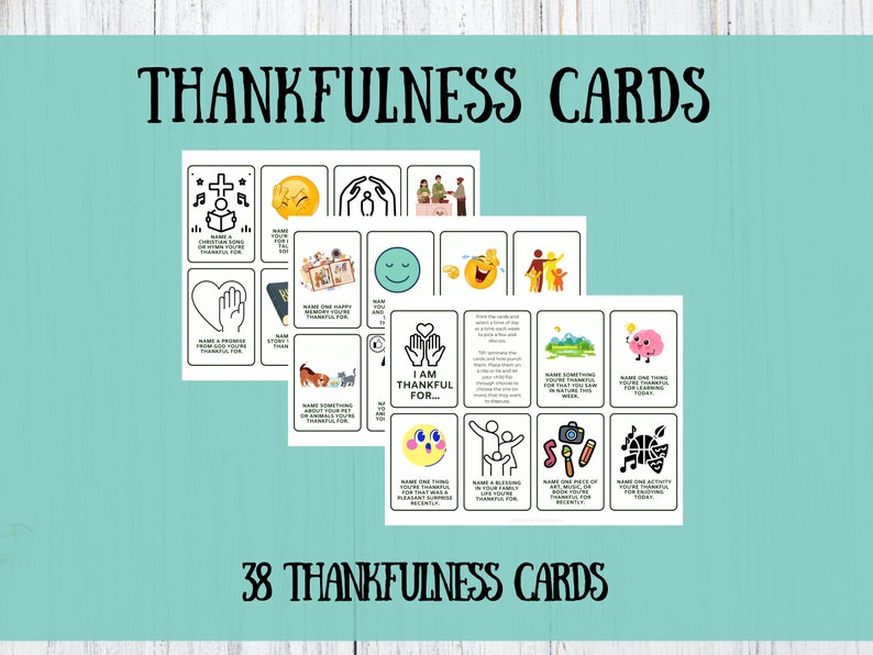 Thankfulness Time Pack - Printable Activity Cards - Etsy