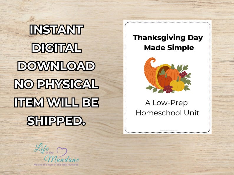Thanksgiving Day Made Simple | Homeschool Printable Pack | Low Prep ...