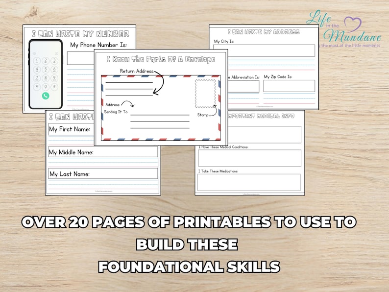 Everyday Life Skills Volume 1: Personal Information Pack - Etsy
