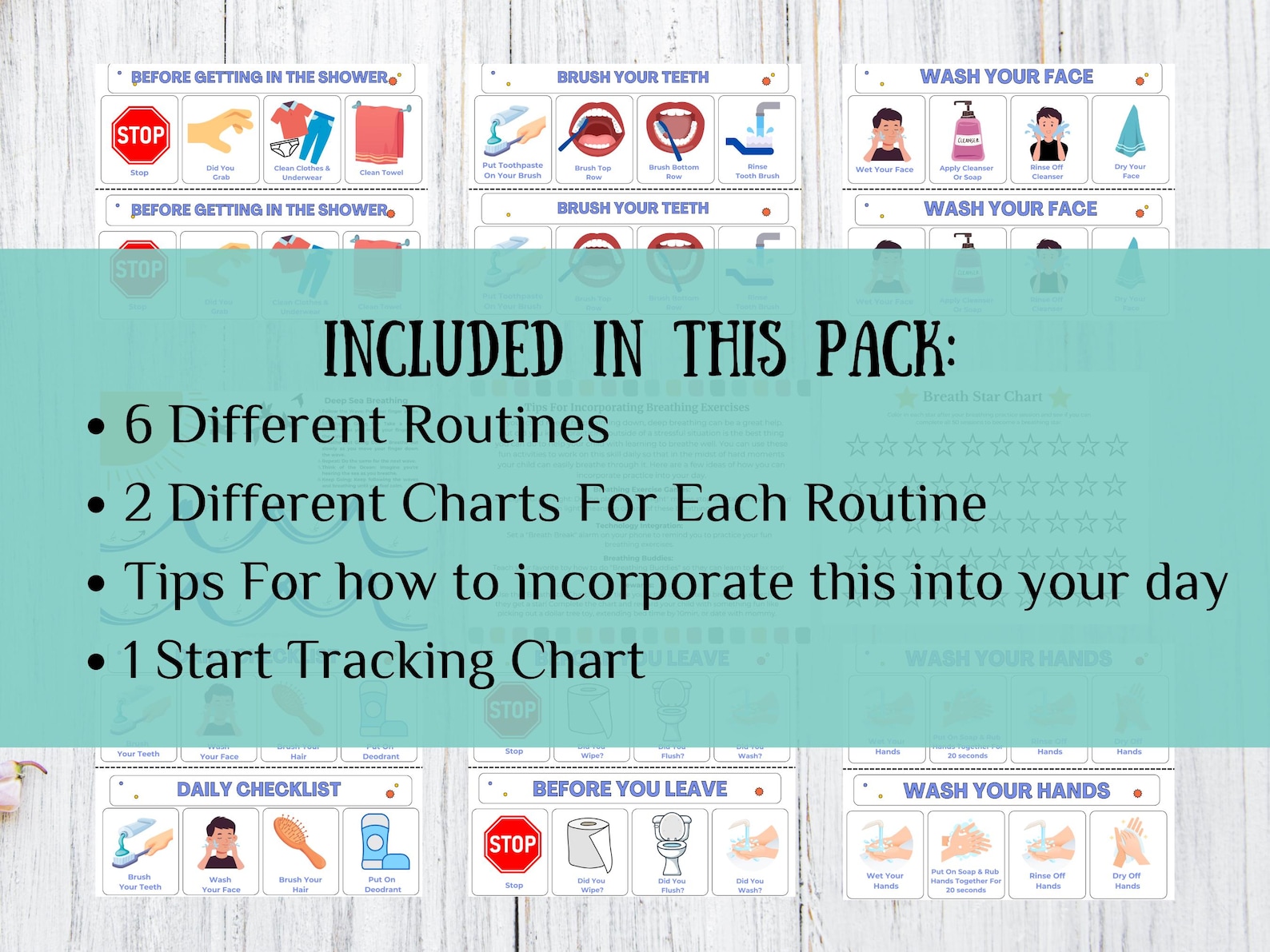 Bathroom Self-care Visual Guide - Etsy