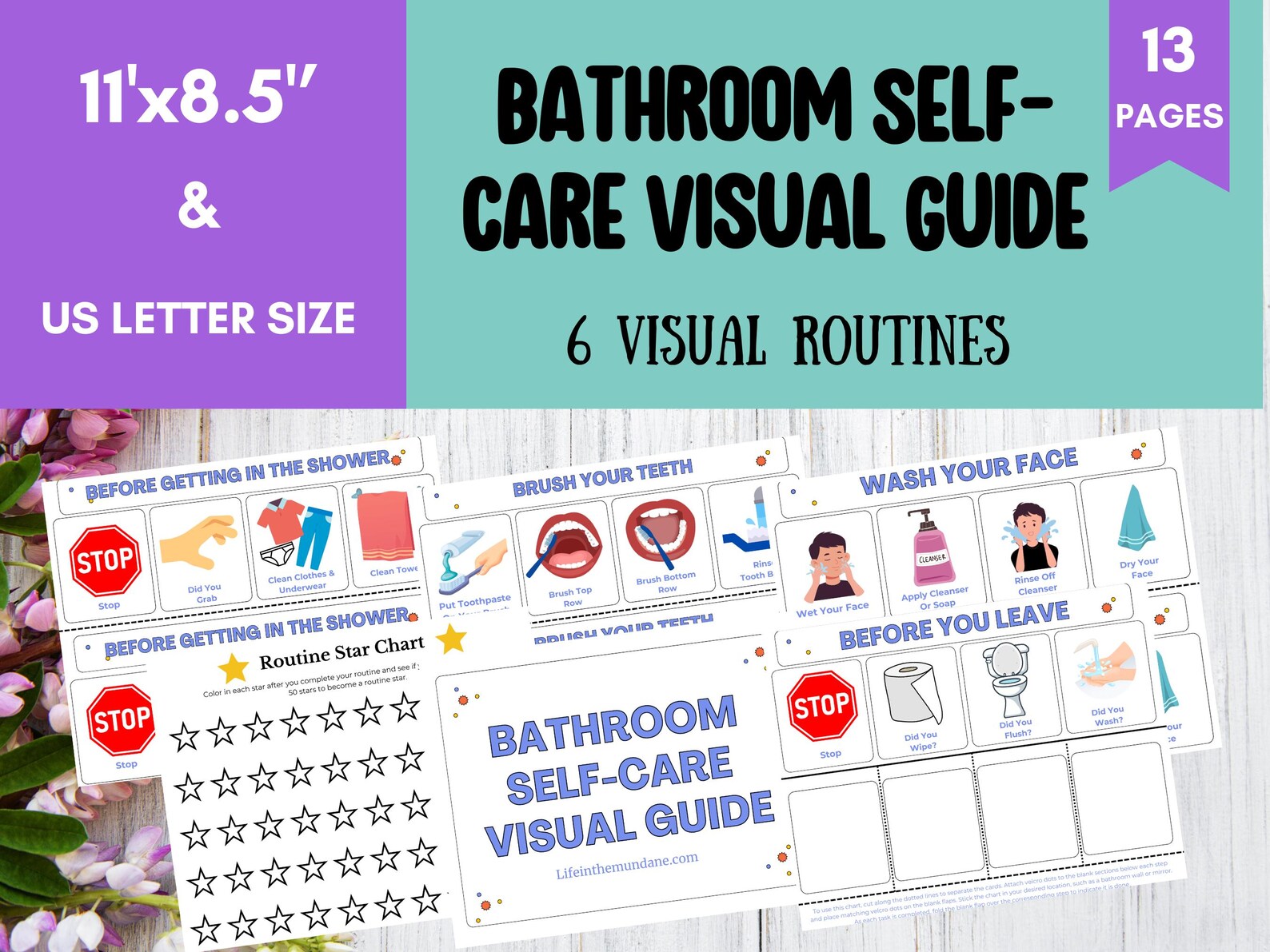 Bathroom Self-care Visual Guide - Etsy