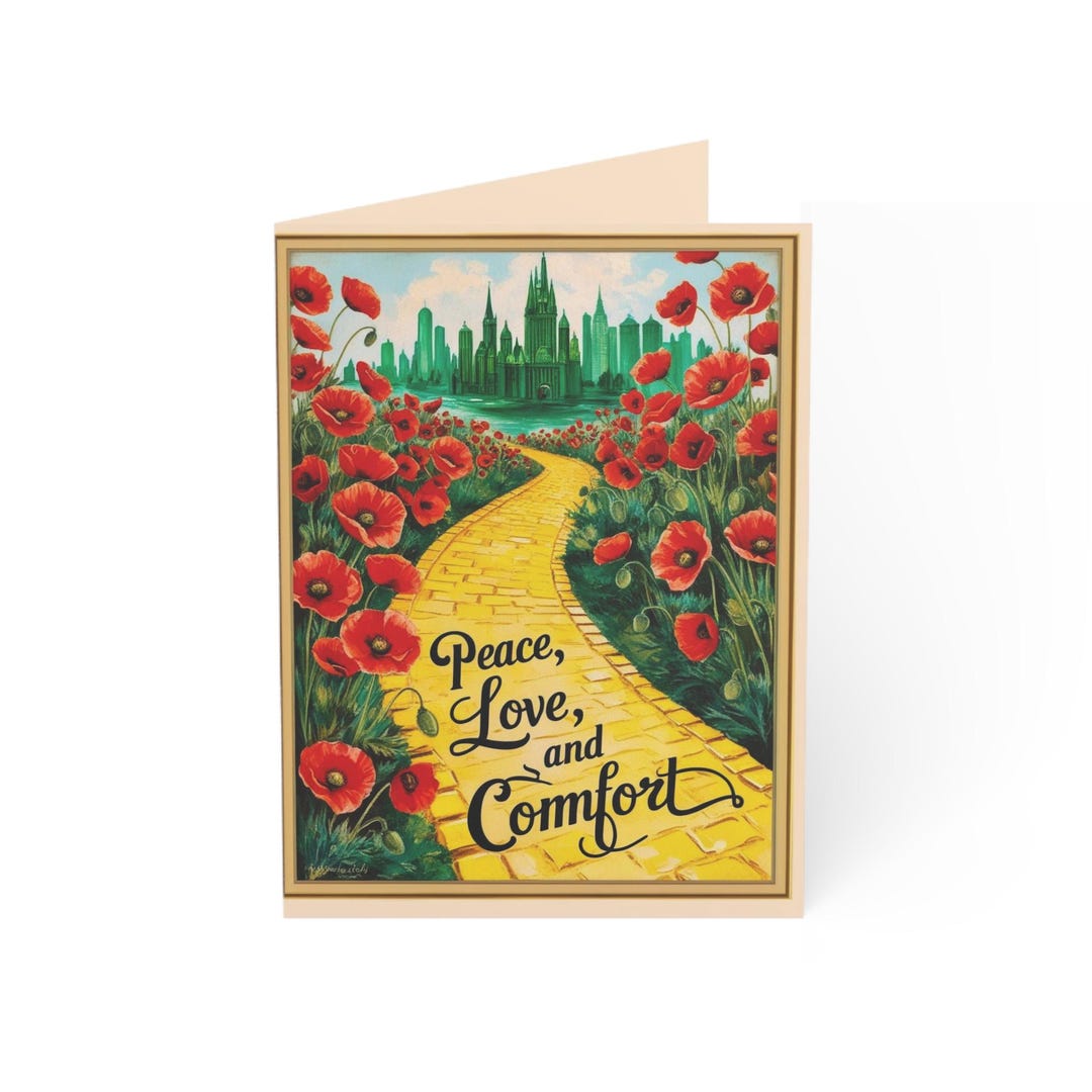 Sympathy Greeting Cards With Wizard of Oz Inspired Design, Peace Love ...