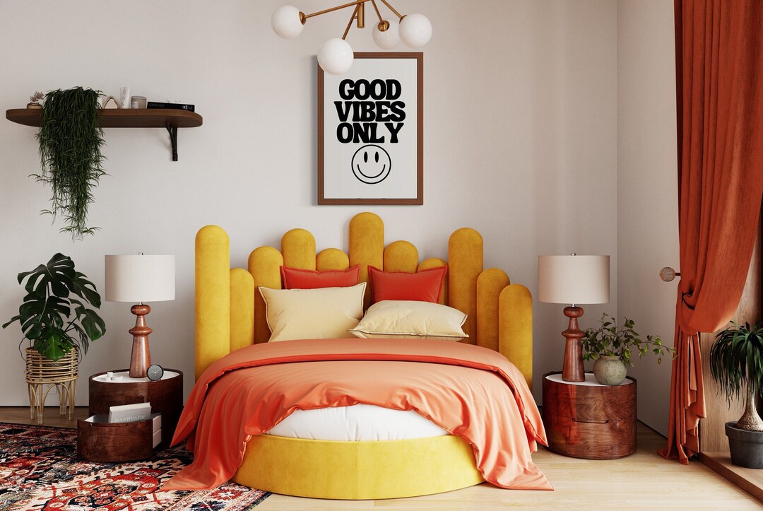 Good Vibes Only Wall Art Large Bold Font With Smiley Face - Etsy