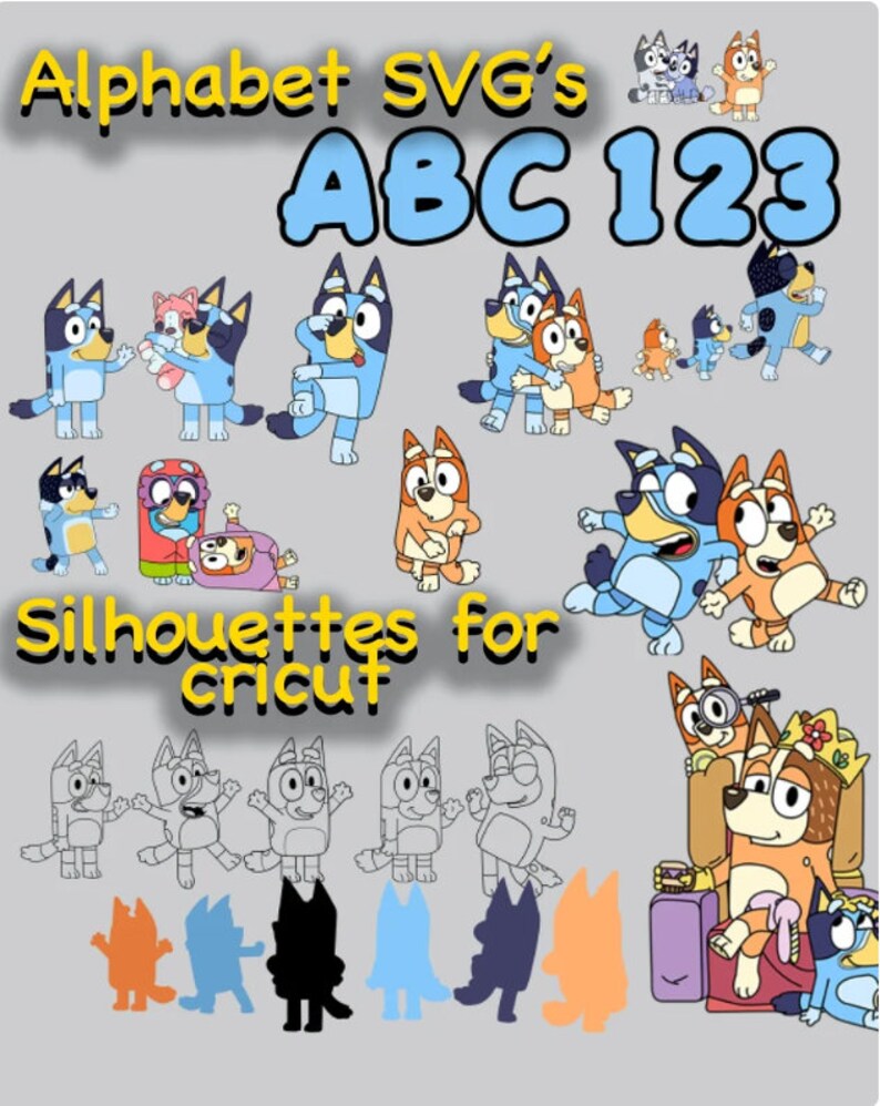 Bluey SVG Bundle Bluey Cut Files for Cricut Bluey Svg - Etsy