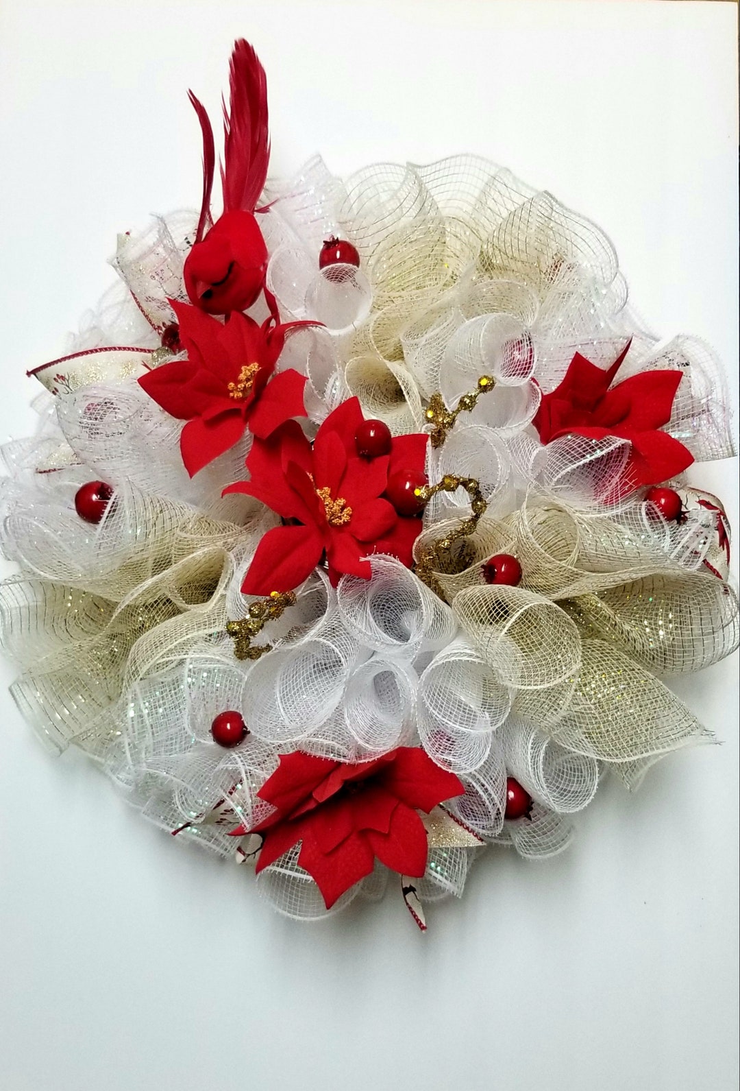 Christmas Deco Mesh Centerpiece - Etsy