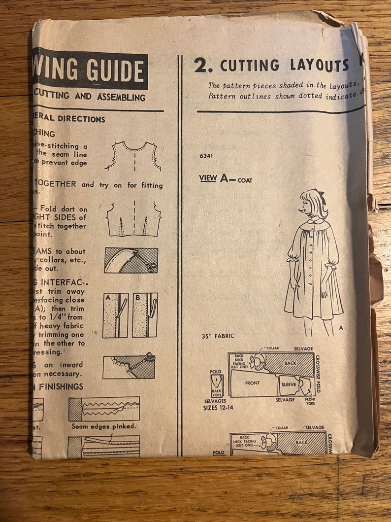 Mccall’s 6341, Vintage 1962 Sewing Pattern. Misses’ and Womens ...