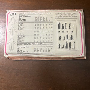 Simplicity 9158, Vintage 1979 Sewing Pattern. Misses’ Lined Coat in ...