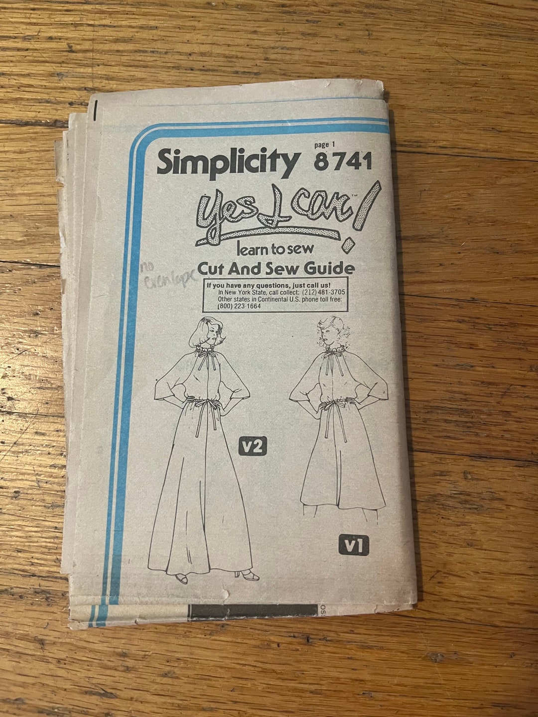 Simplicity 8741, Vintage Sewing Pattern. Misses’ Pullover Dress in Two ...