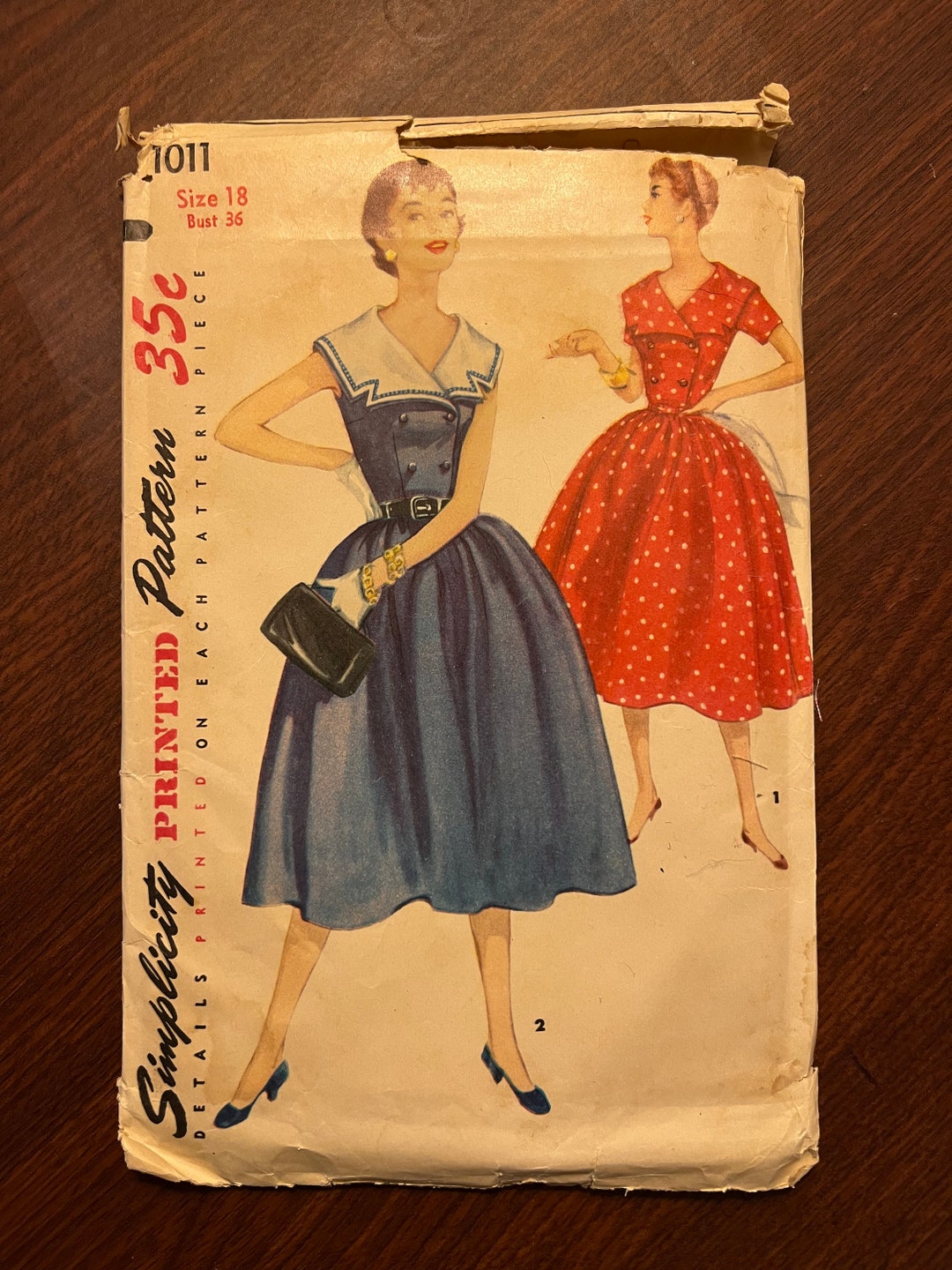 Vintage 1954 Simplicity Pattern 1011 - Etsy