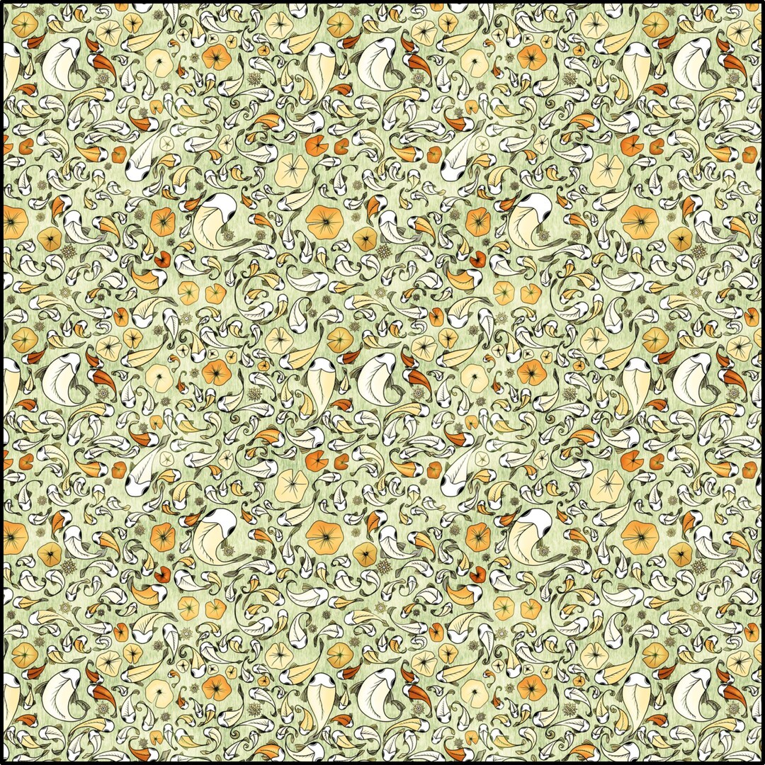 Fish Paisley-faded Spring-fabric (combed Cotton Prima) for Sewing ...