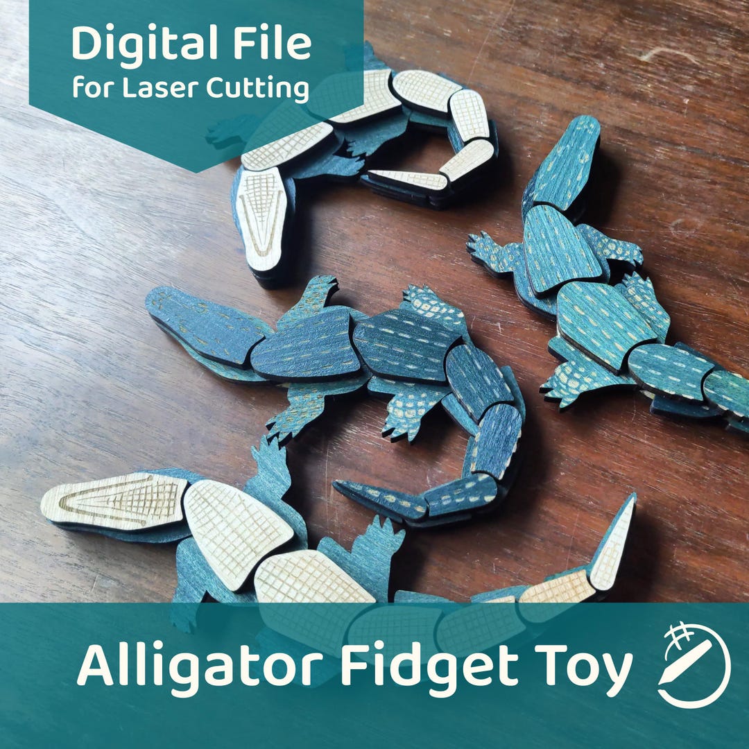 Alligator Fidget Toy for Laser Cutting - DIGITAL FILE - Etsy