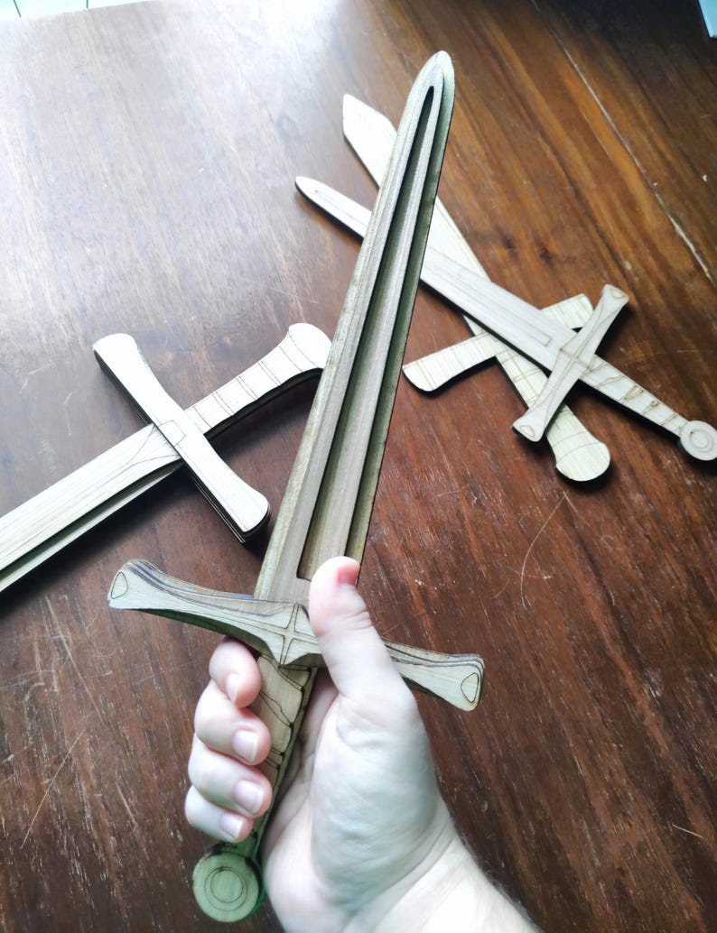Toy Sword Designs for Laser Cutting - Flat, 3D, and Stencils - Etsy