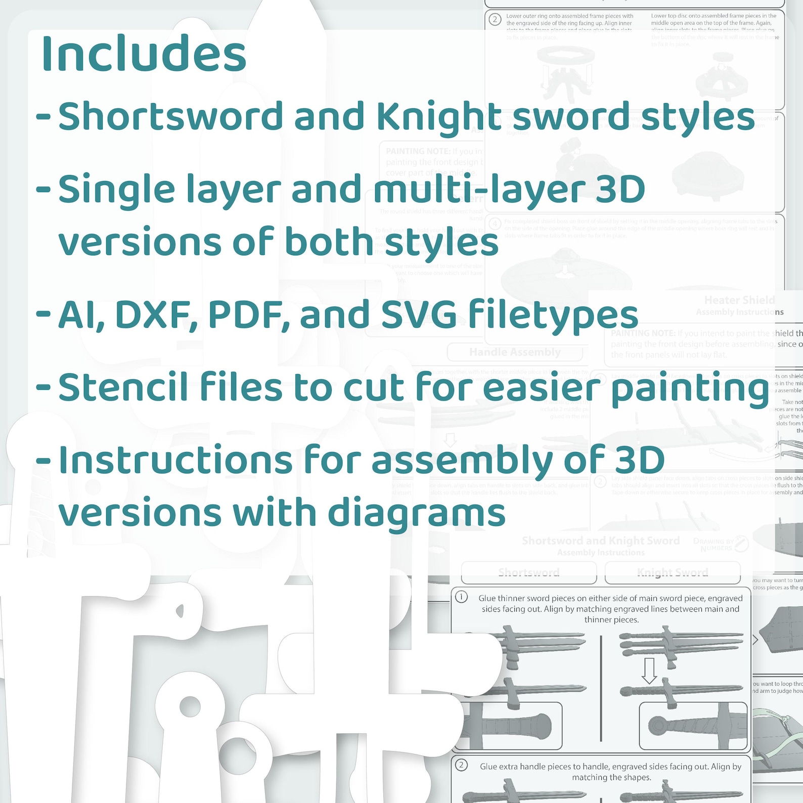 Toy Sword Designs for Laser Cutting - Flat, 3D, and Stencils - Etsy