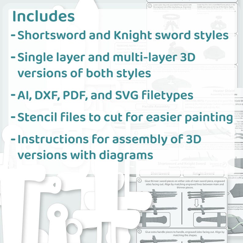 Toy Sword Designs for Laser Cutting - Flat, 3D, and Stencils - Etsy