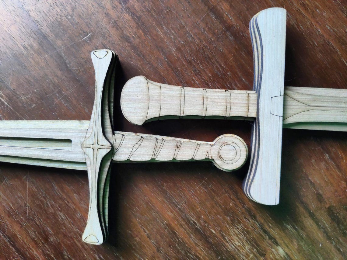 Toy Sword Designs for Laser Cutting - Flat, 3D, and Stencils - Etsy