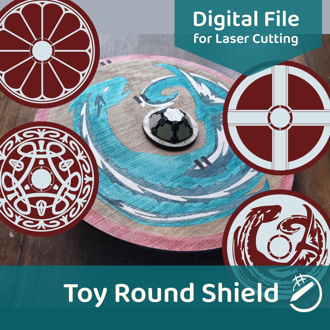 Toy Round Shield Designs for Laser Cutting - Flat, 3D, and Stencils - Etsy
