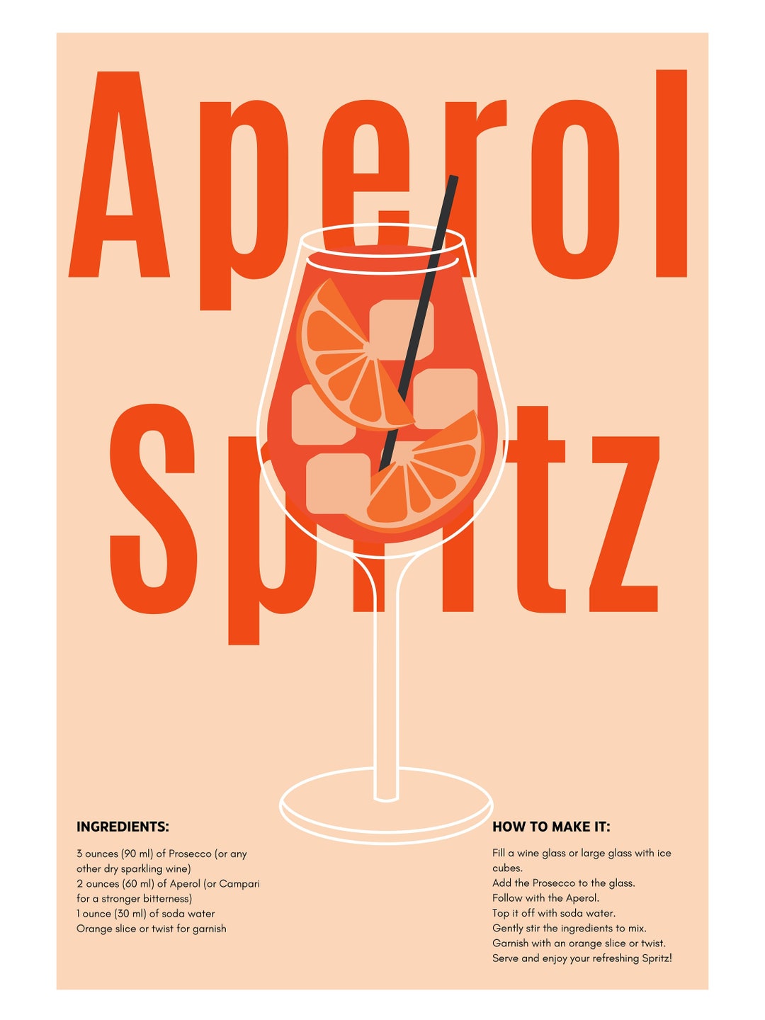Aperol Spritz Poster Print - Etsy