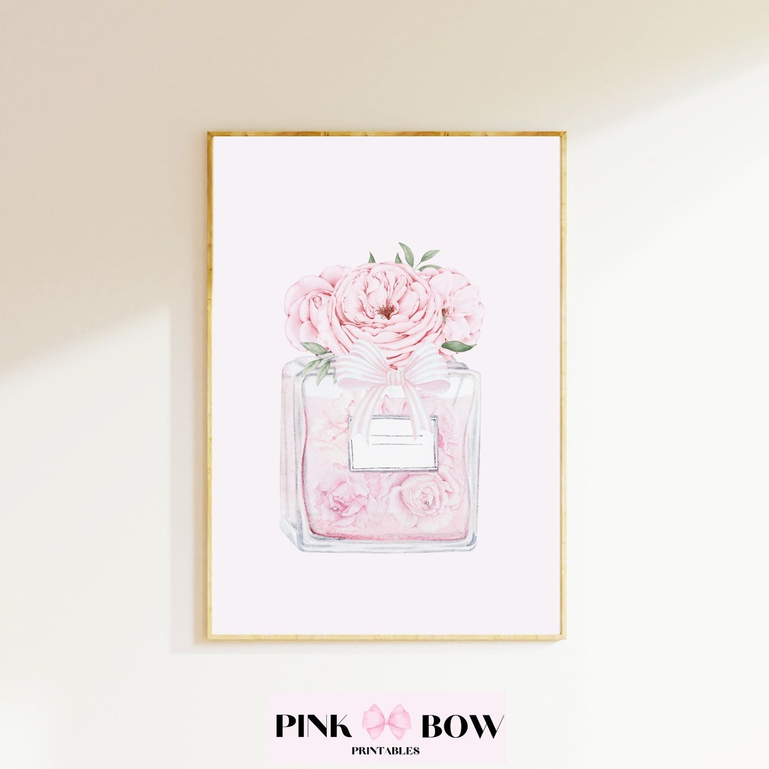 Floral Perfume Bottle Digital Print, Fancy Perfume Bottle Printable ...