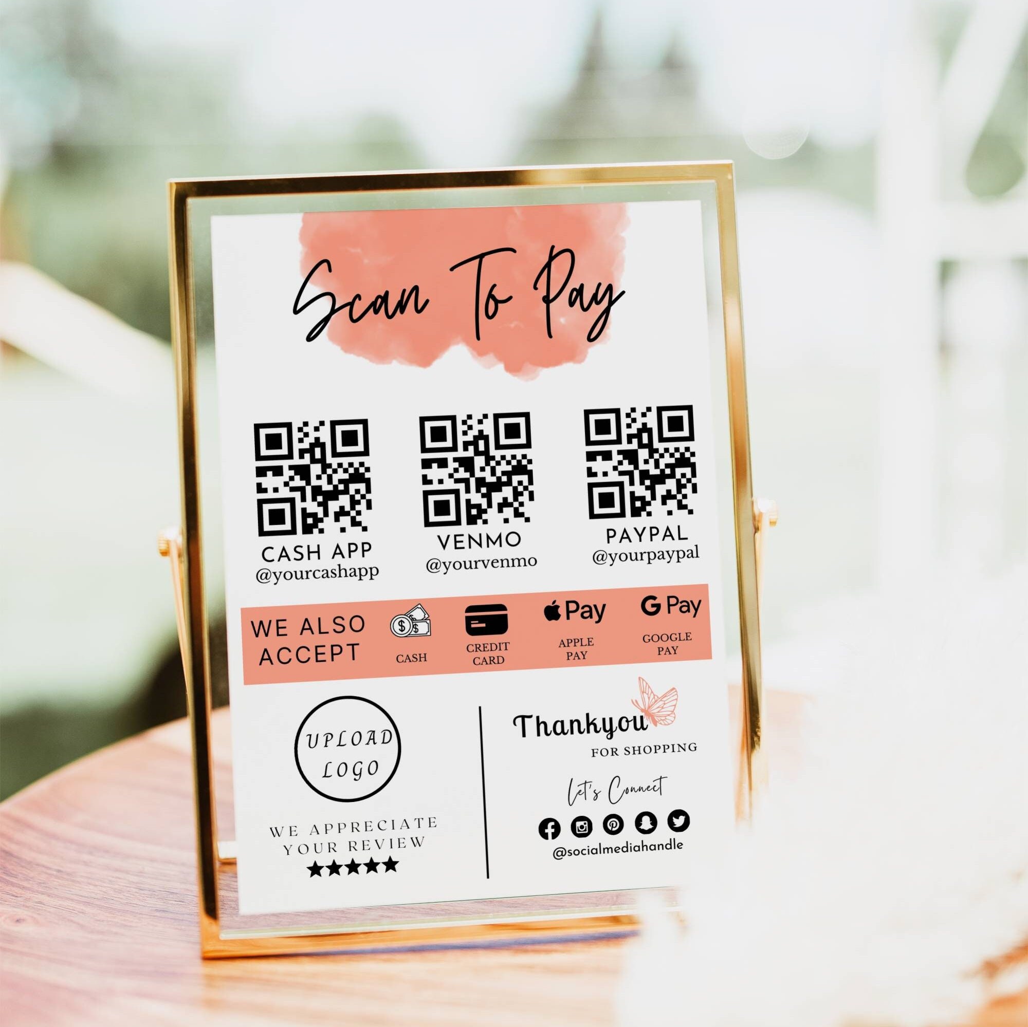 Editable Scan to Pay Sign QR Code Sign Template Canva, Printable ...