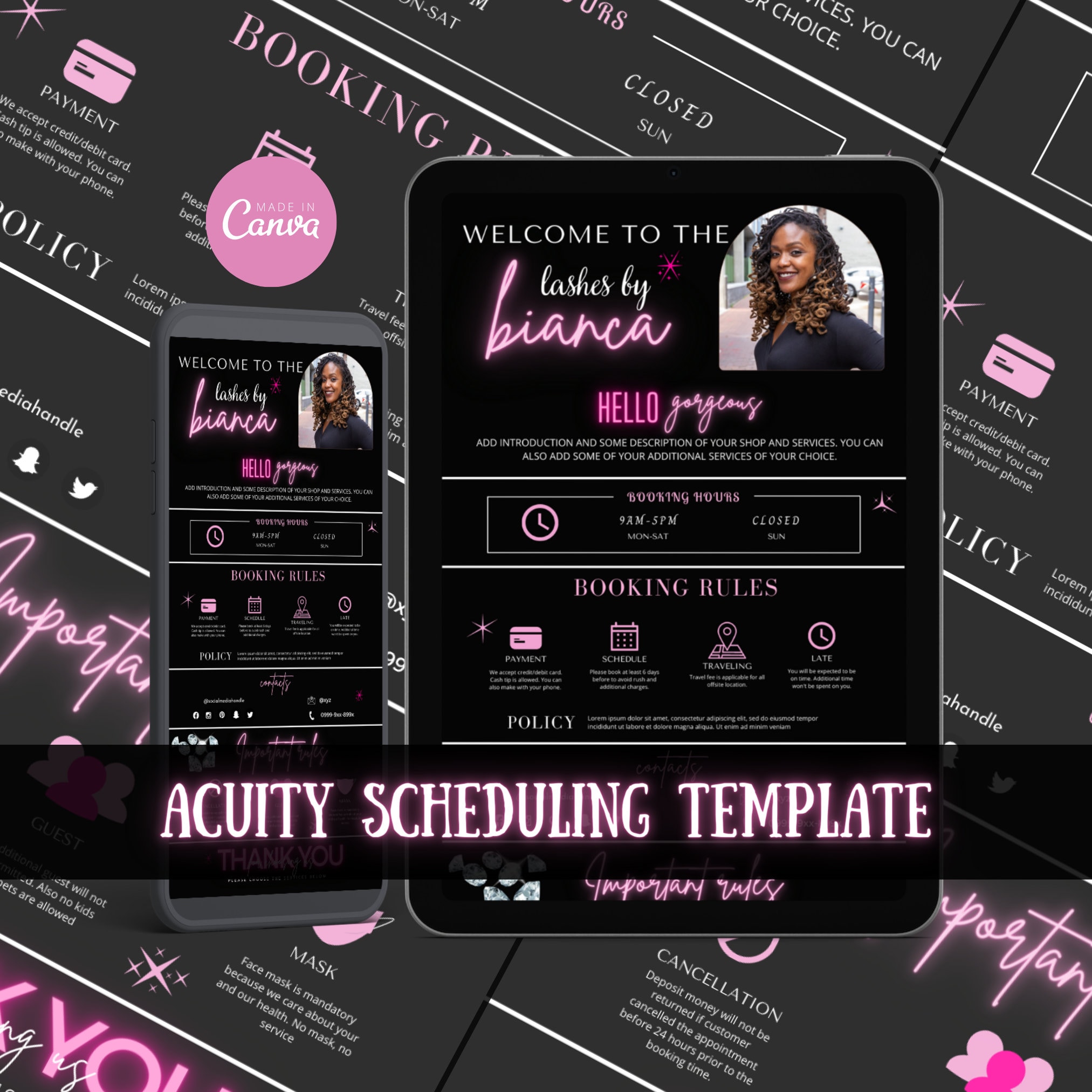 Hair Stylist Acuity Scheduling Template, Hair Stylist Branding, Hair ...