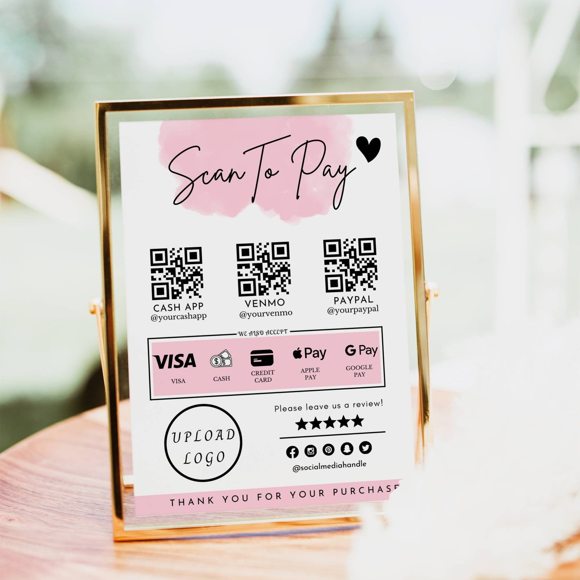 Editable Scan to Pay Sign QR Code Sign Template Canva, Printable ...