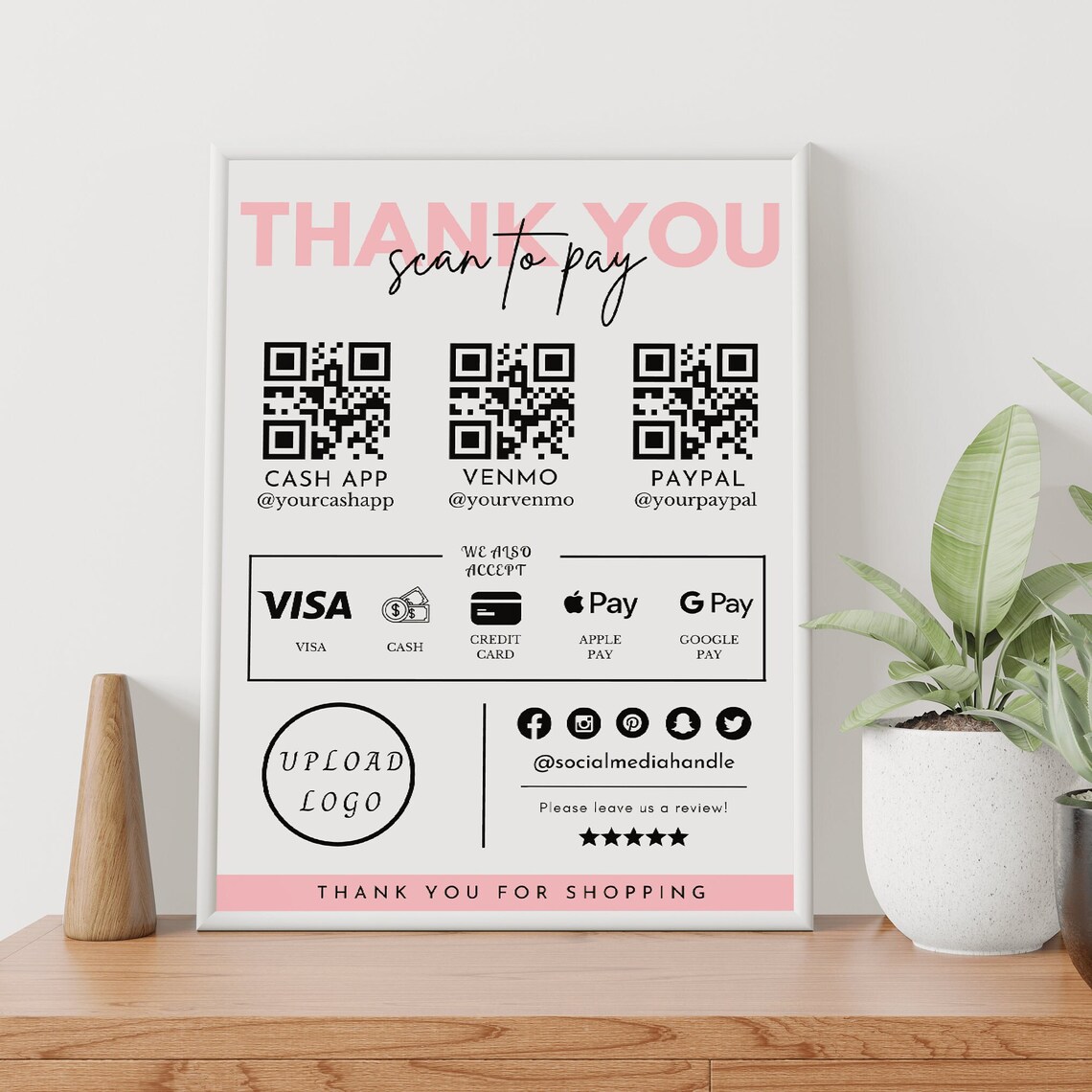 Editable Scan to Pay Sign QR Code Sign Template Canva, Printable ...