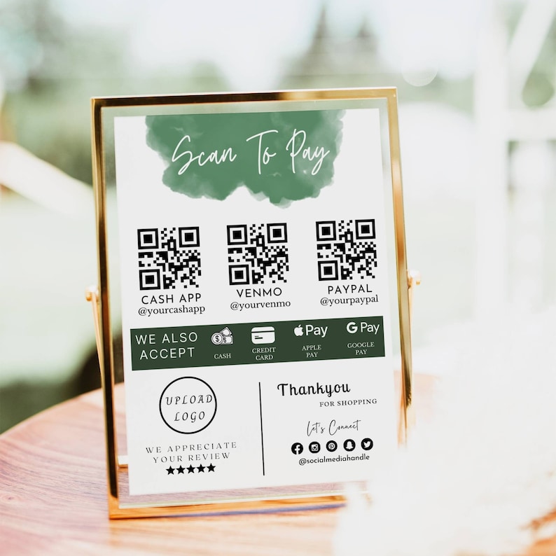 Editable Scan to Pay Sign QR Code Sign Template Canva, Printable ...