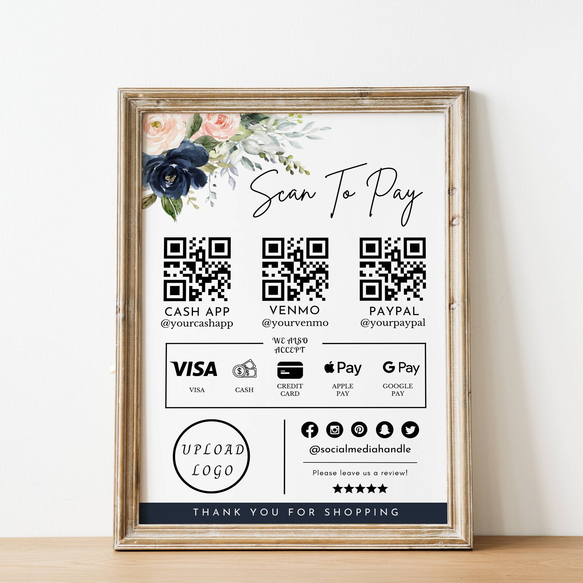 Editable Scan to Pay Sign QR Code Sign Template Canva, Printable ...