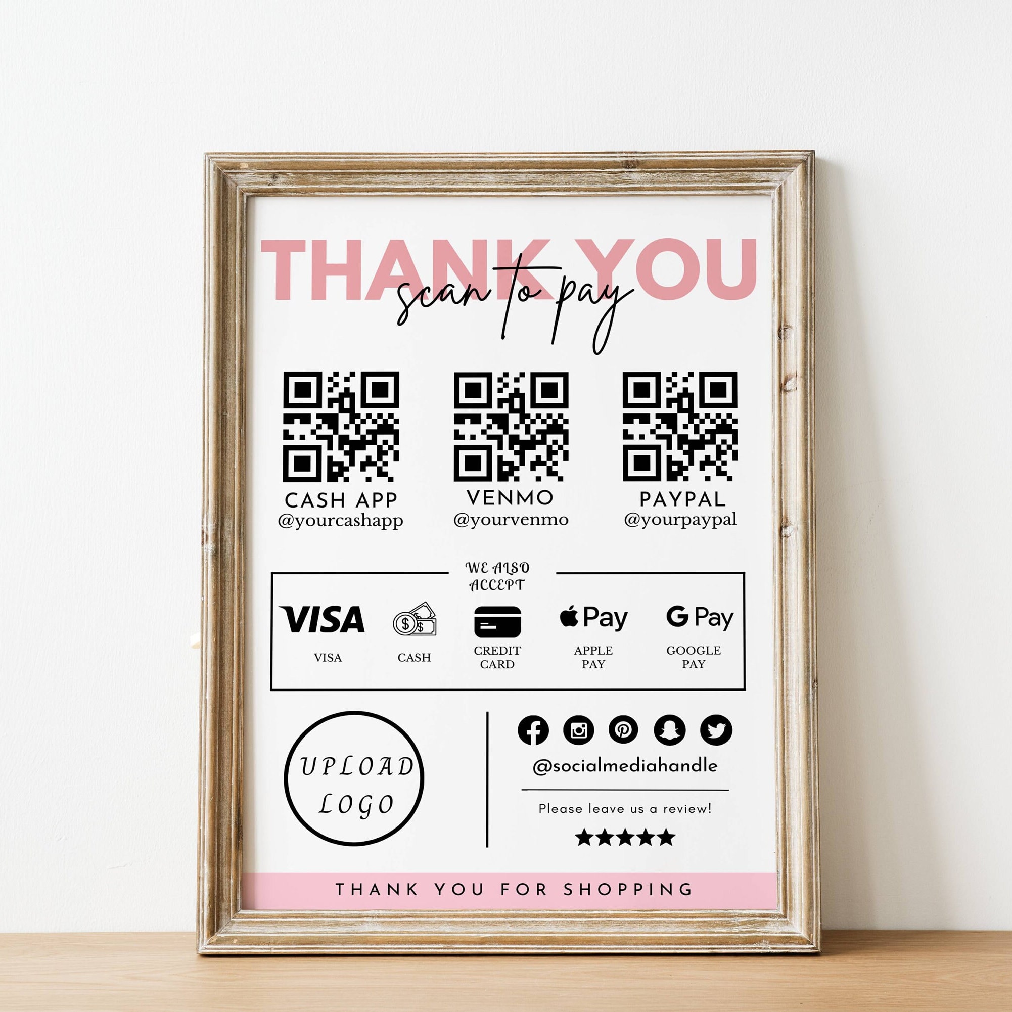Editable Scan to Pay Sign QR Code Sign Template Canva, Printable ...
