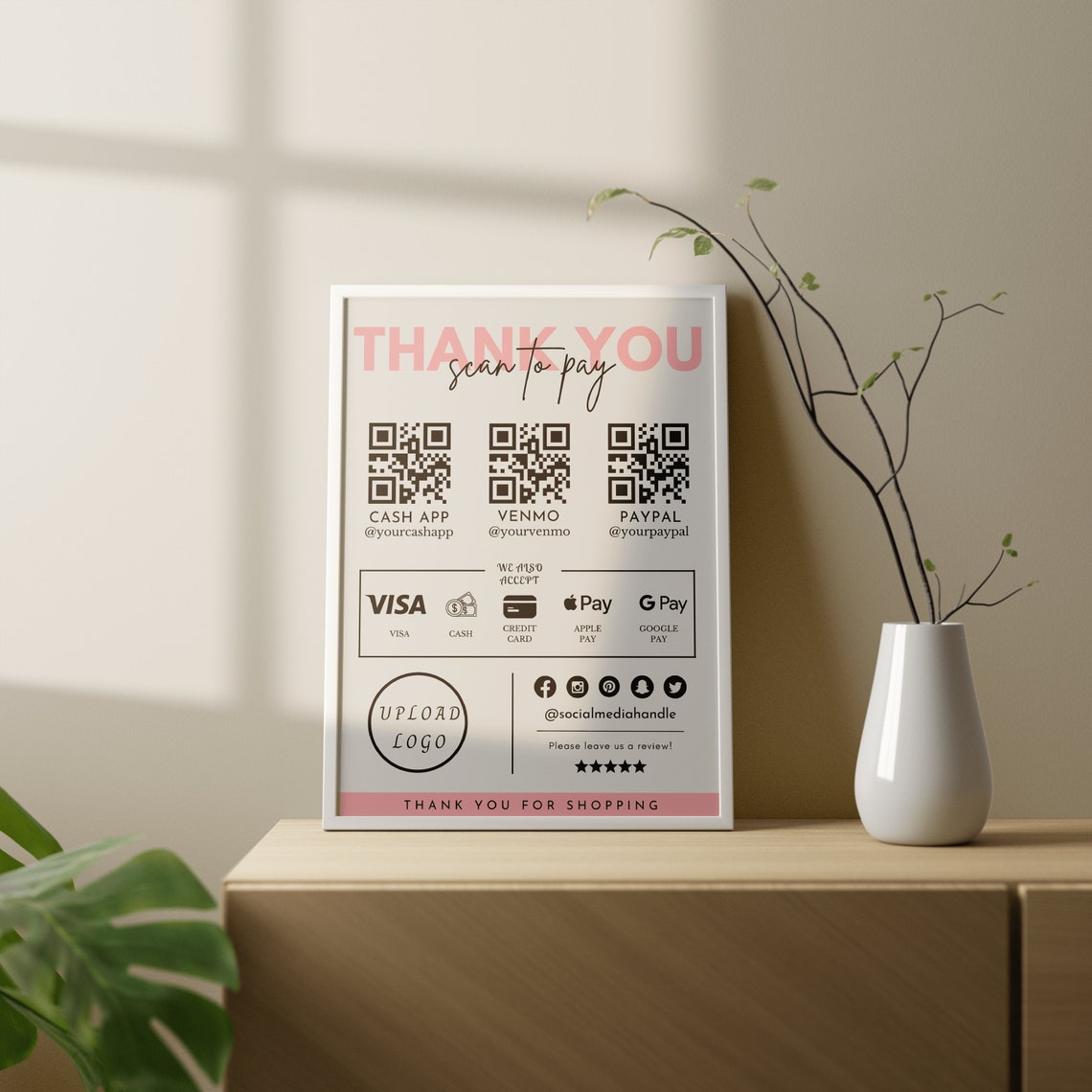 Editable Scan to Pay Sign QR Code Sign Template Canva, Printable ...