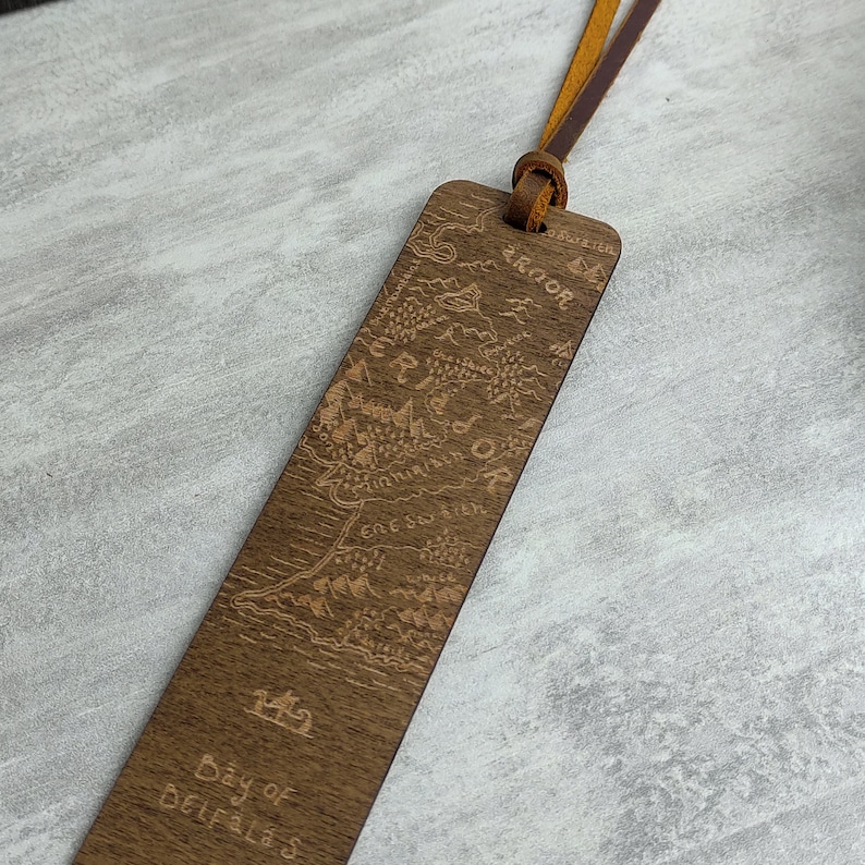 Leather and Wood Personalized Bookmark, Custom Plywood Bookmark, LOTR ...
