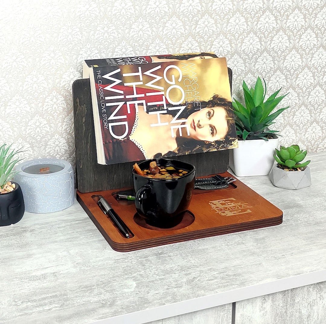Rustic Wooden Book Valet: Personalized Nightstand Organizer - Etsy