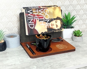 Page Saver, Stand for Reading, Wooden Book Valet, Nightstand Organizer ...